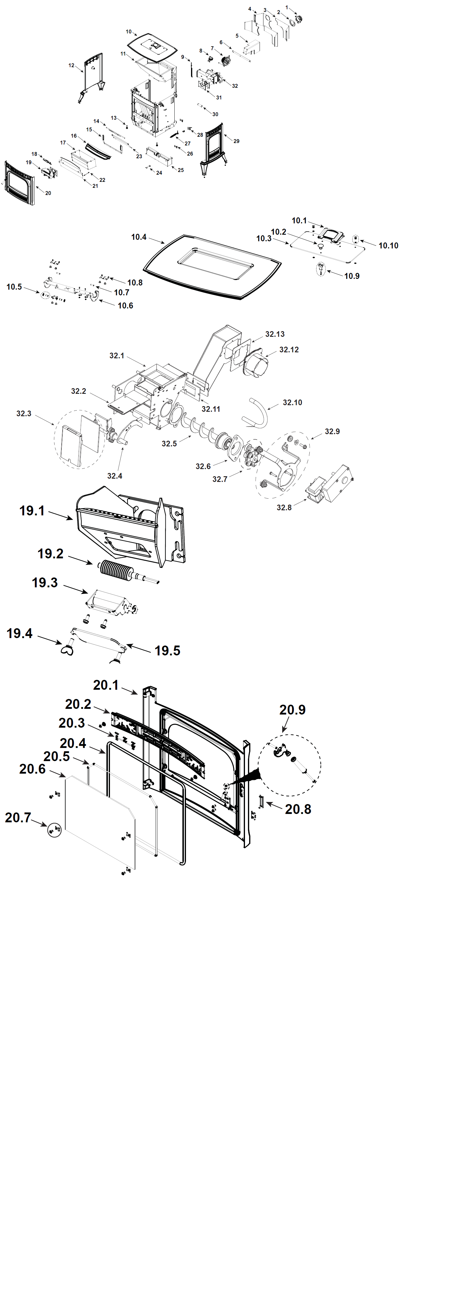 Harman XXV TC Parts Diagram | Mountain View Hearth Products