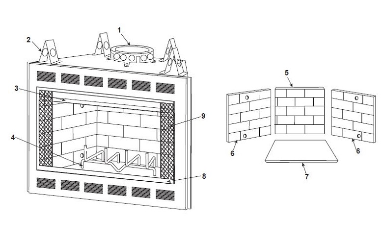 Heatilator EC42 Wood Parts Diagram | Mountain View Hearth Products