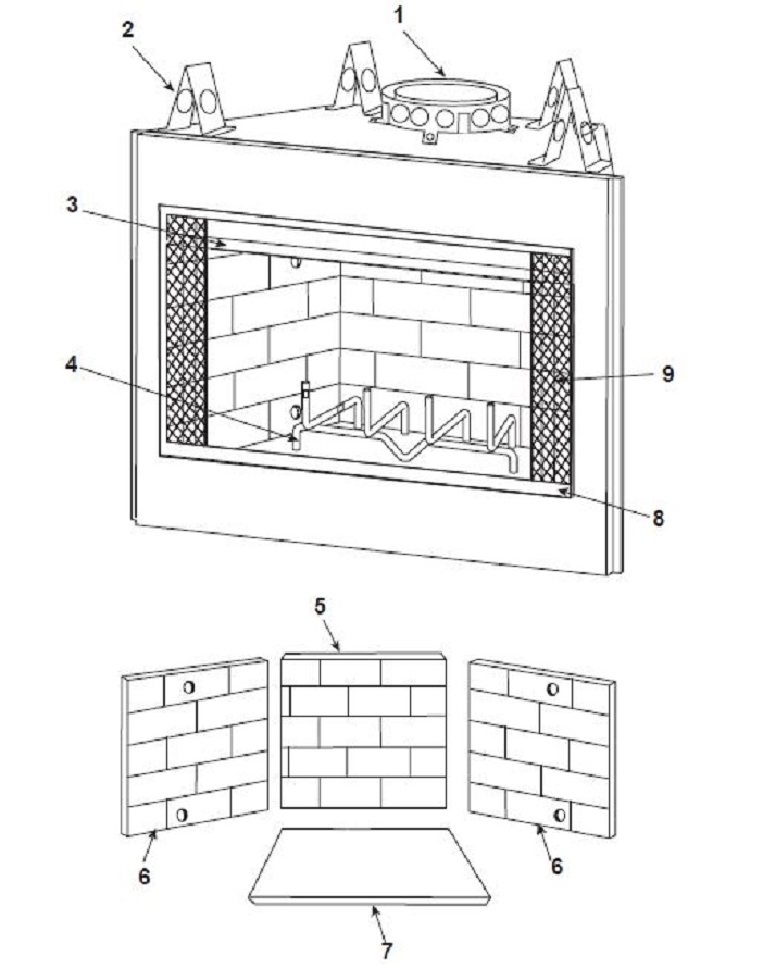 Heatilator CE42 Wood Parts Diagram | Mountain View Hearth Products